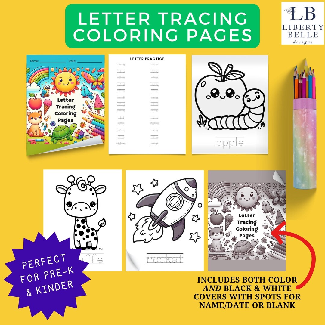 Printable Letter Tracing Coloring Pages | Preschool Kindergarten ...