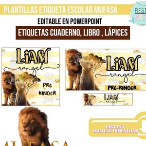 Mufasa School Label Template / Mufasa Sticker / Mufasa Name Label ...