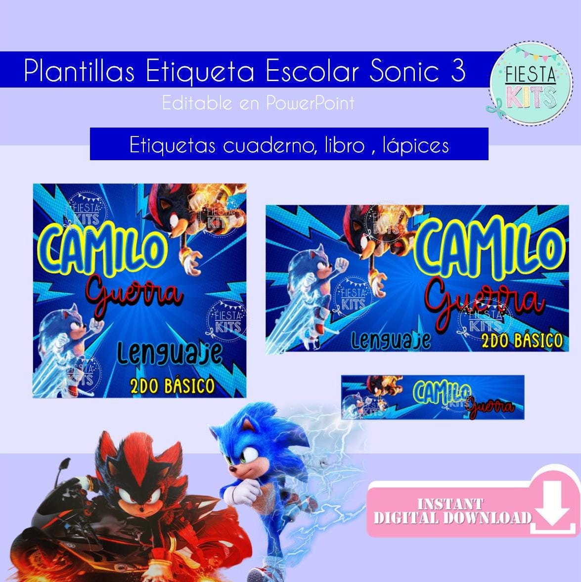 Sonic 3 School Label Template / Sonic 3 School Label / Sonic and Shadow ...