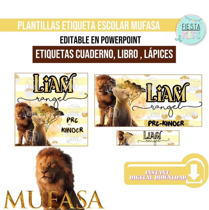 Mufasa School Label Template / Mufasa Sticker / Mufasa Name Label ...