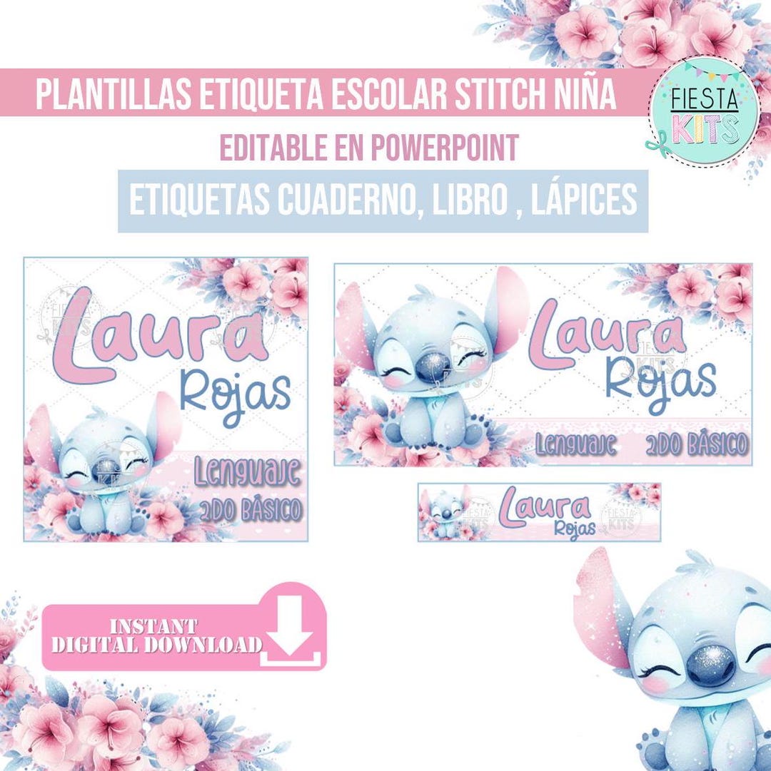 Stitch School Label Template / Stitch Sticker / Stitch Name Label ...