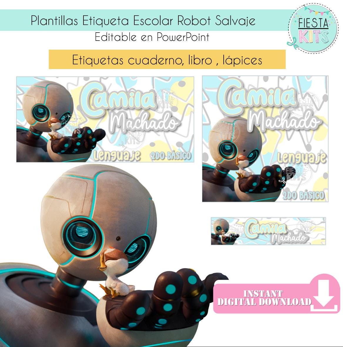 Wild Robot School Label Template / Wild Robot Sticker / Wild Robot ...