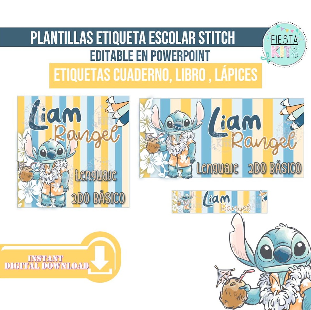 Stitch School Label Template / Stitch Sticker / Stitch Name Label ...