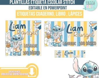 Stitch School Label Template / Stitch Sticker / Stitch Name Label ...