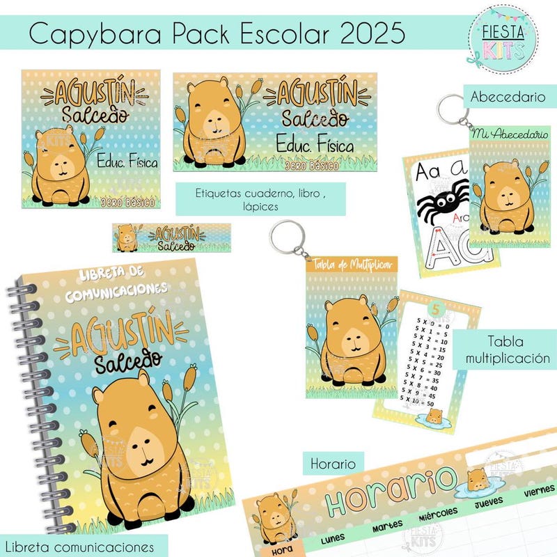 Capybara School Name Tags - Etsy