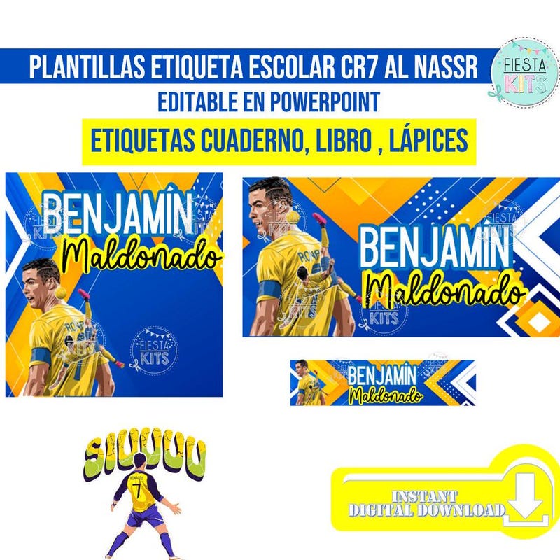 Cristiano ronaldo school labels - Etsy México