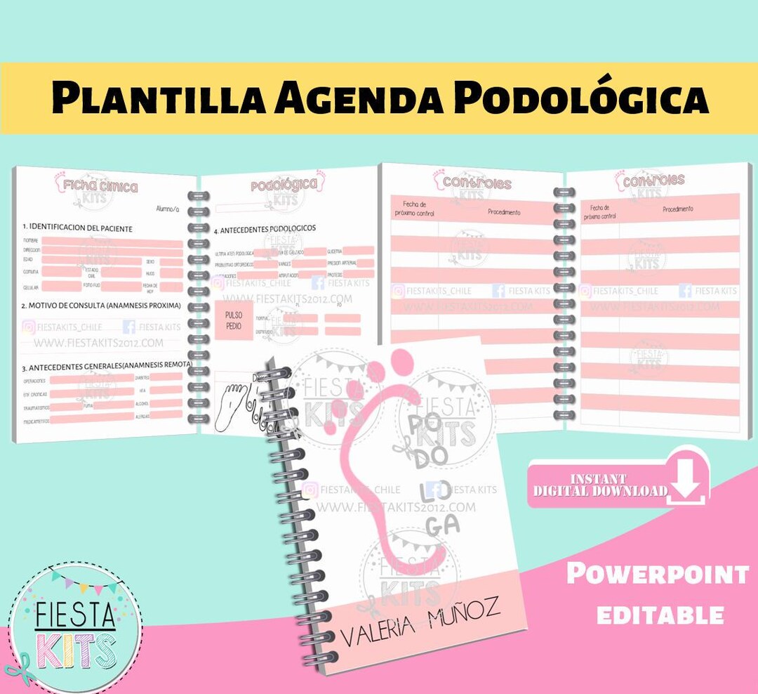 Digital File / Printable Podiatric Agenda Template / A5 Half Letter ...