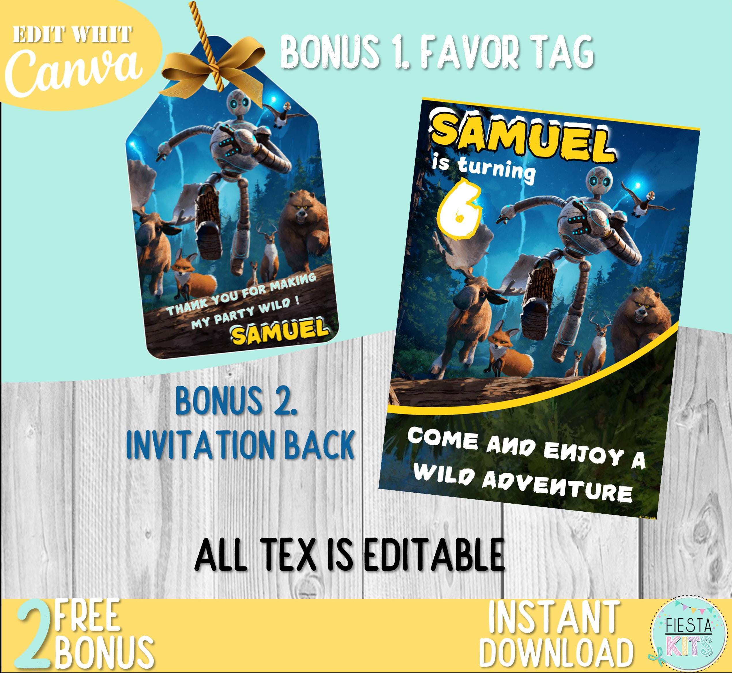 Wild Robot Birthday Invitation, Digital Robot Invitation, Roz Birthday ...