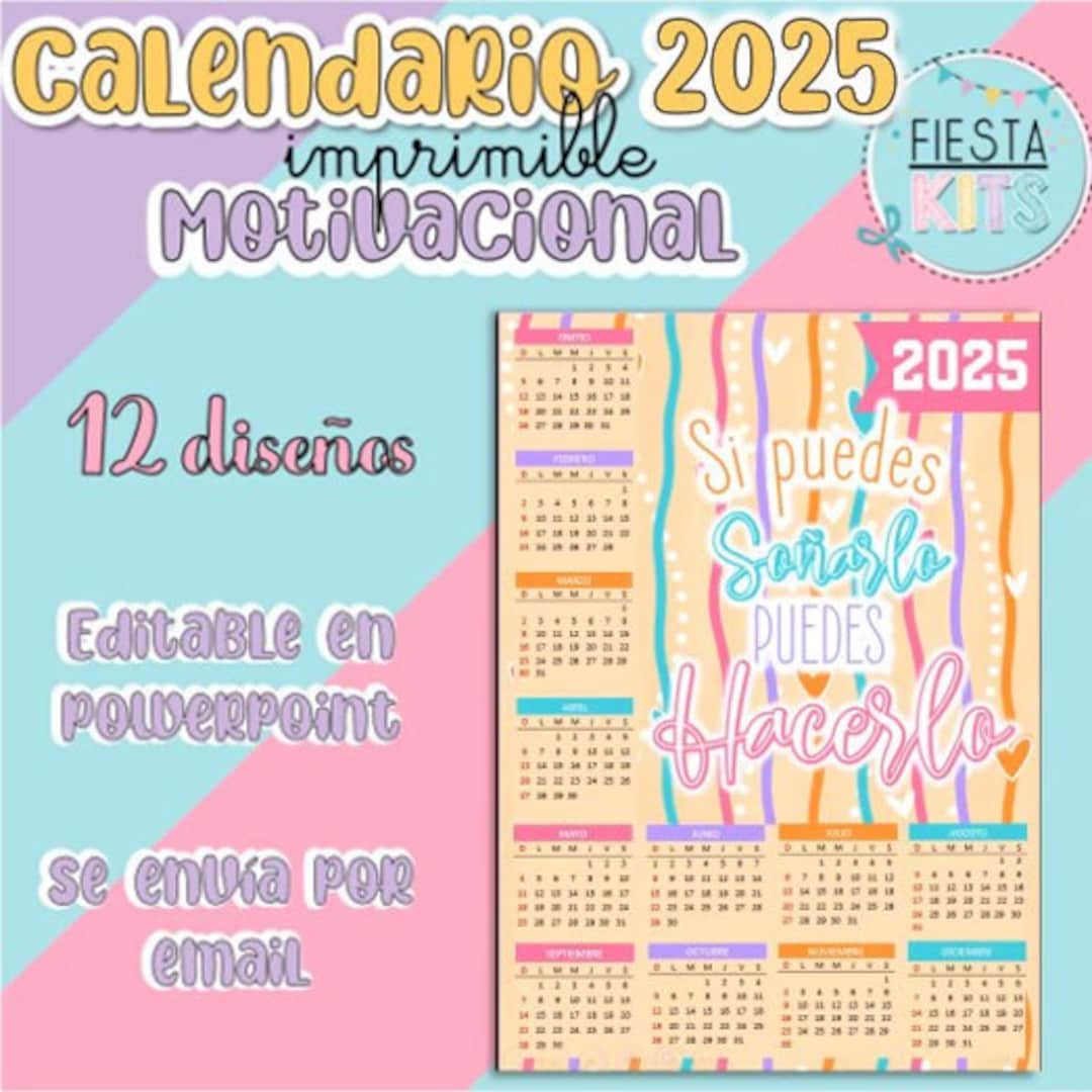 Digital File / Printable 2025 Calendar With Motivational Phrases, 2025 ...