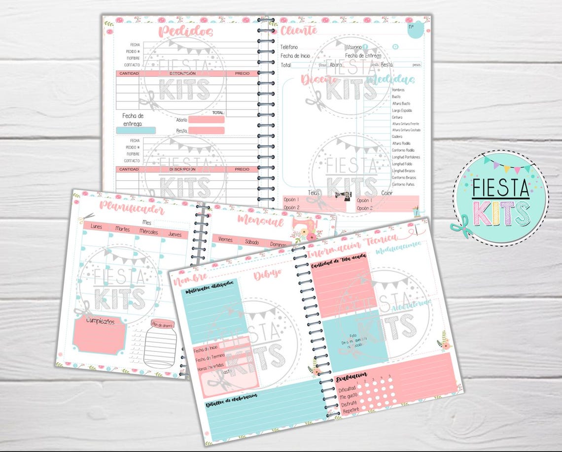 Digital File/ Printable Seamstress Agenda / Seamstress Agenda / Sewing ...