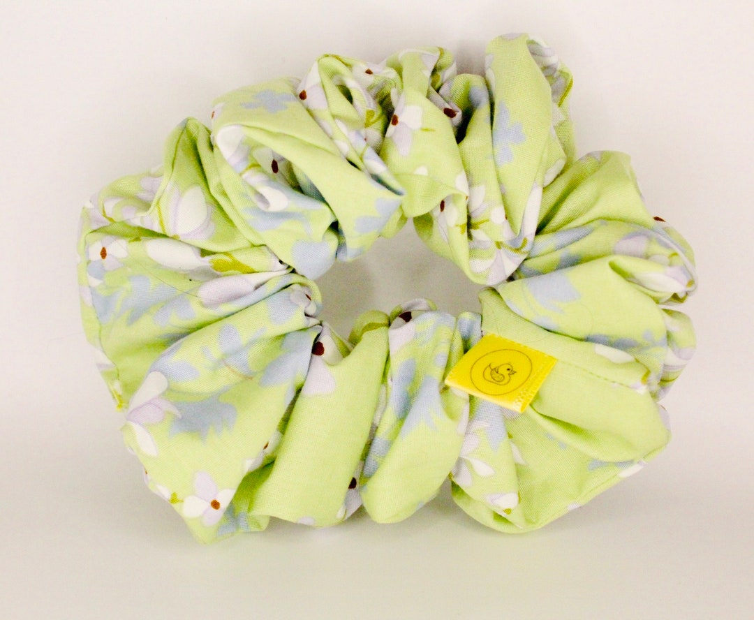 Pastel Lime Green Cherry Blossom Hair Scrunchie - Etsy