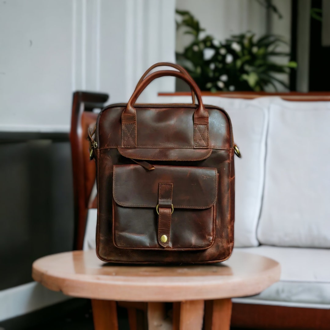 Sitchic Personalized Oil Pull-up Vintage Side Bag Gift for Him and Her ...