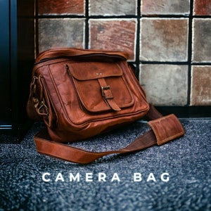 Leather Camera Shoulder Bag Leather Crossbody DSLR Camera Sling Bag for ...