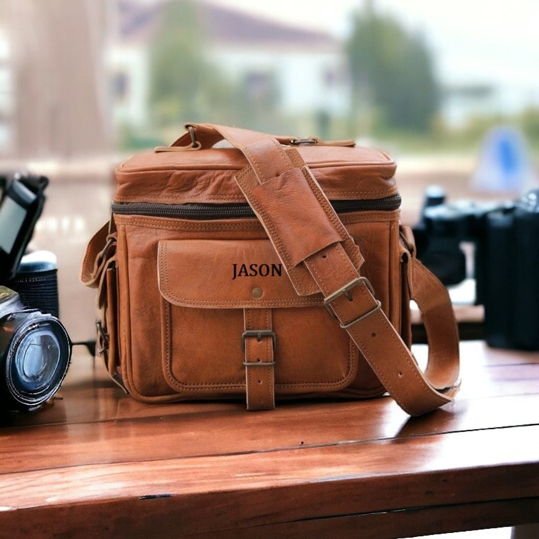 Leather Camera Shoulder Bag Leather Crossbody DSLR Camera Sling Bag for ...