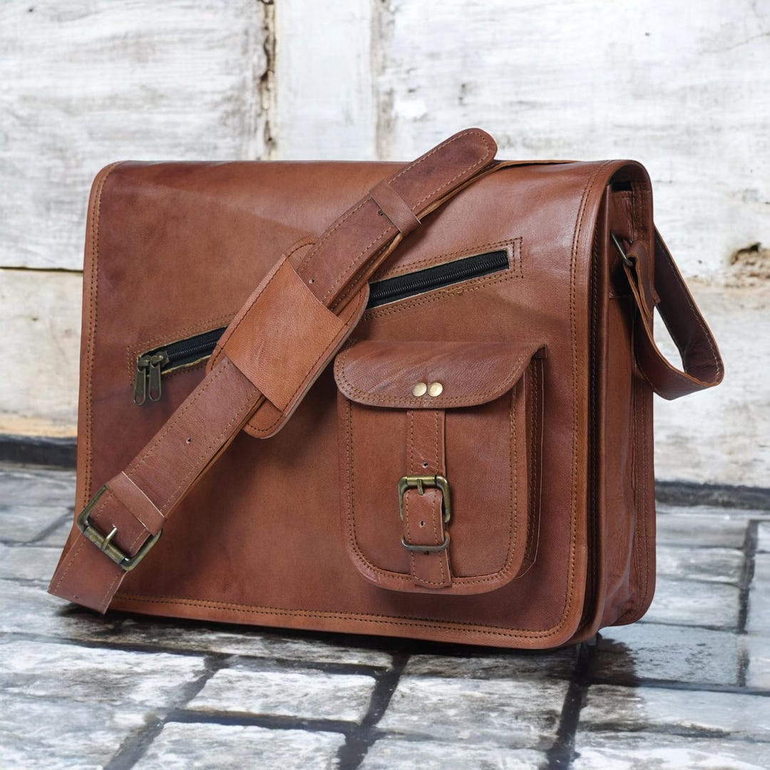 Laptop Bag - Leather Crossbody Computer Bag, Stylish and Versatile ...