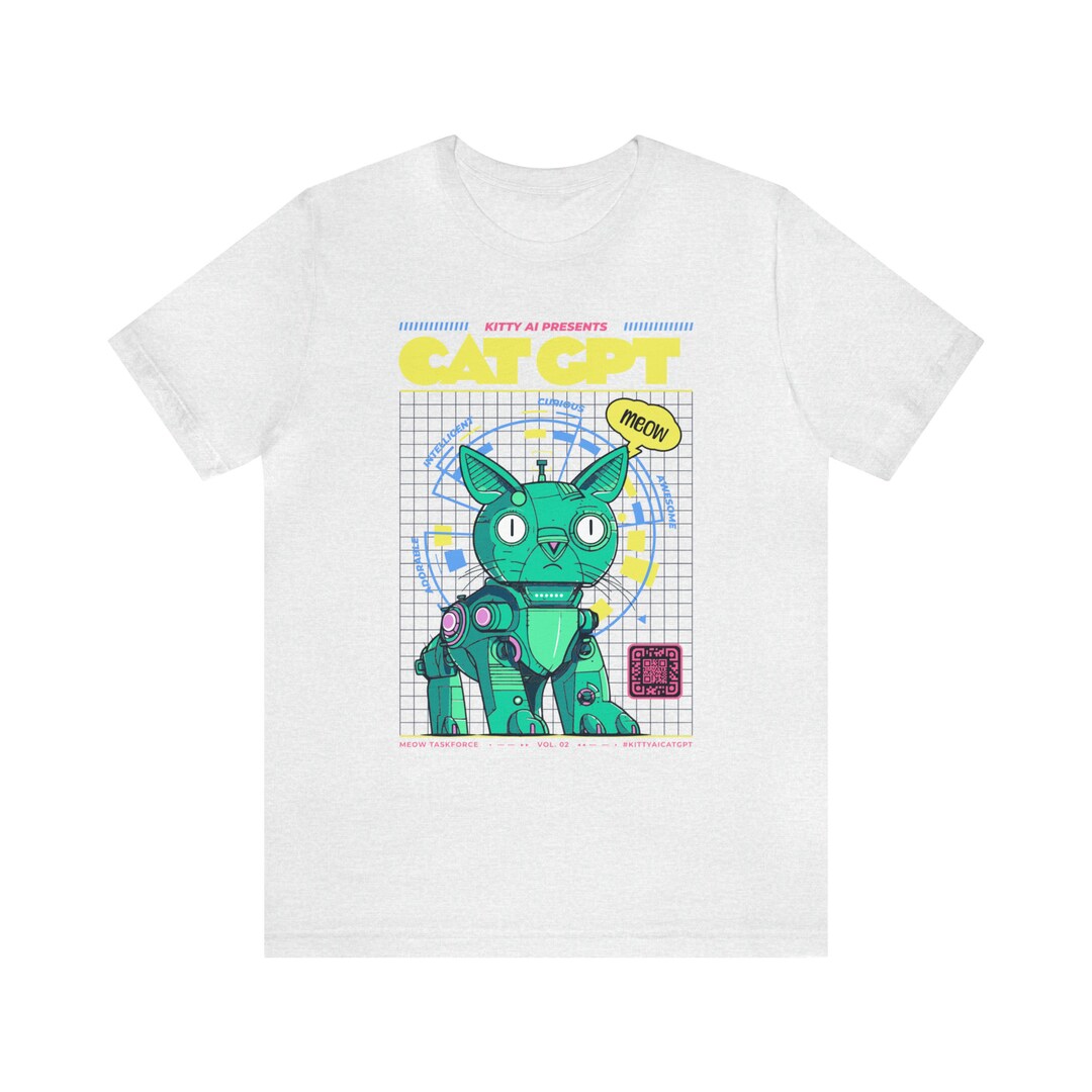 CAT GPT T-shirt - Cool Cat Typography Tee - Cat Lover Shirt - Etsy