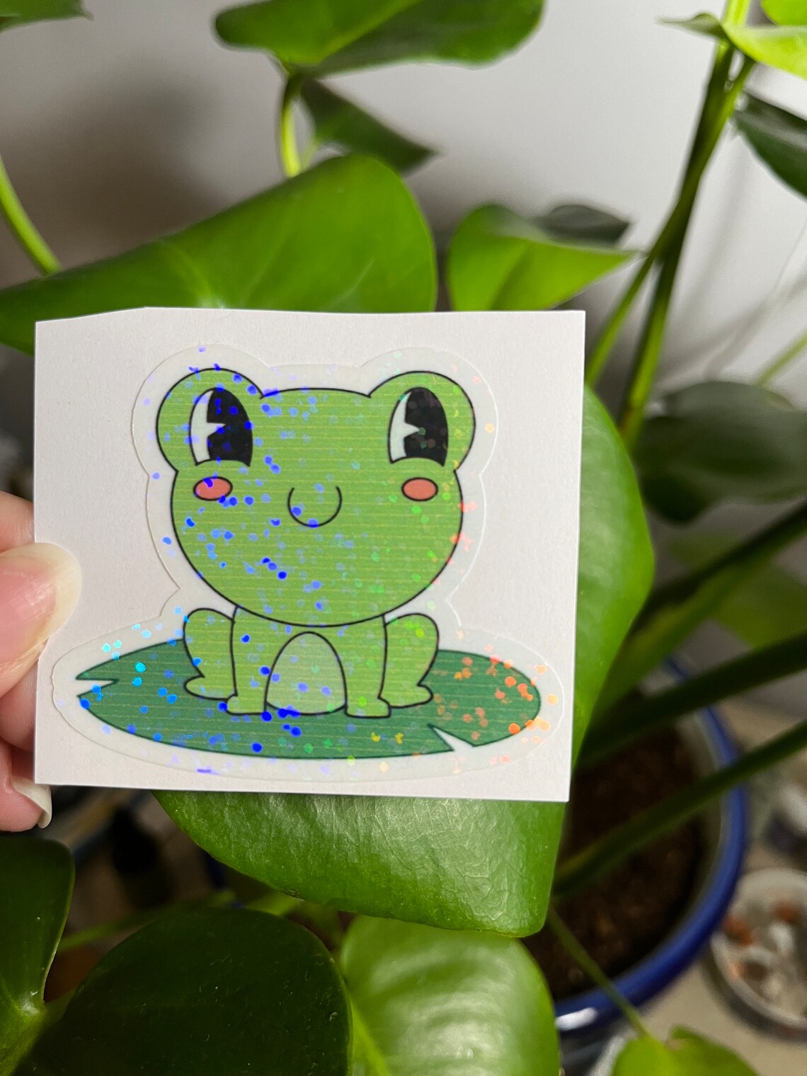 Cute Frog Sticker, Retro Sticker, Holographic Sticker, Frog Sticker ...