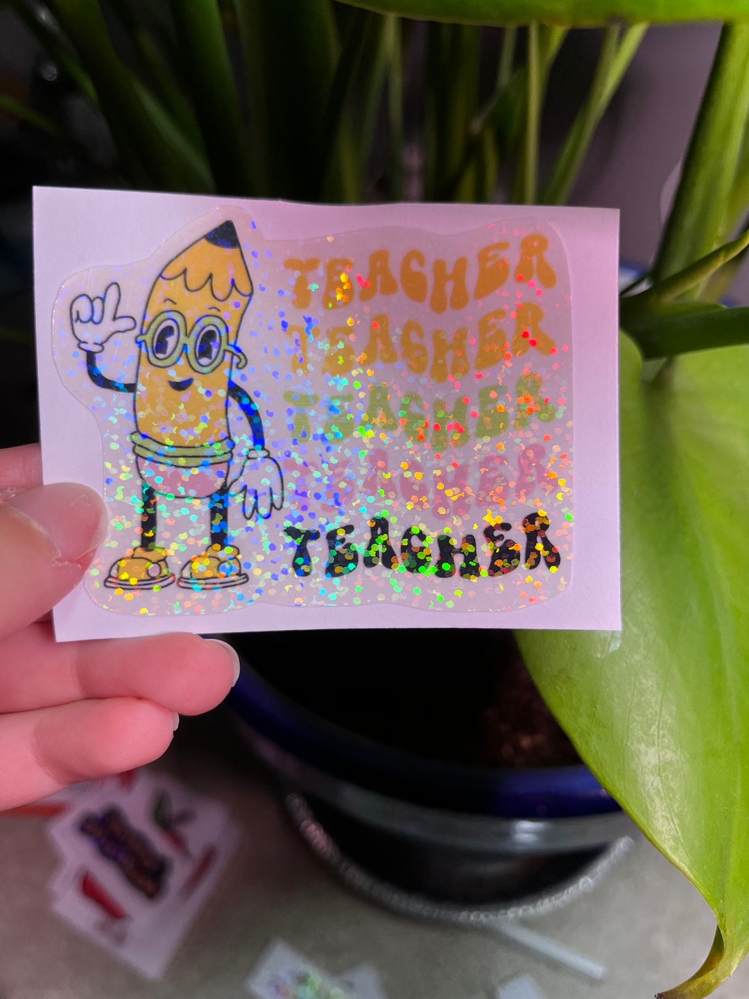 Teacher Sticker Retro Teacher Sticker Cute Teacher Sticker - Etsy