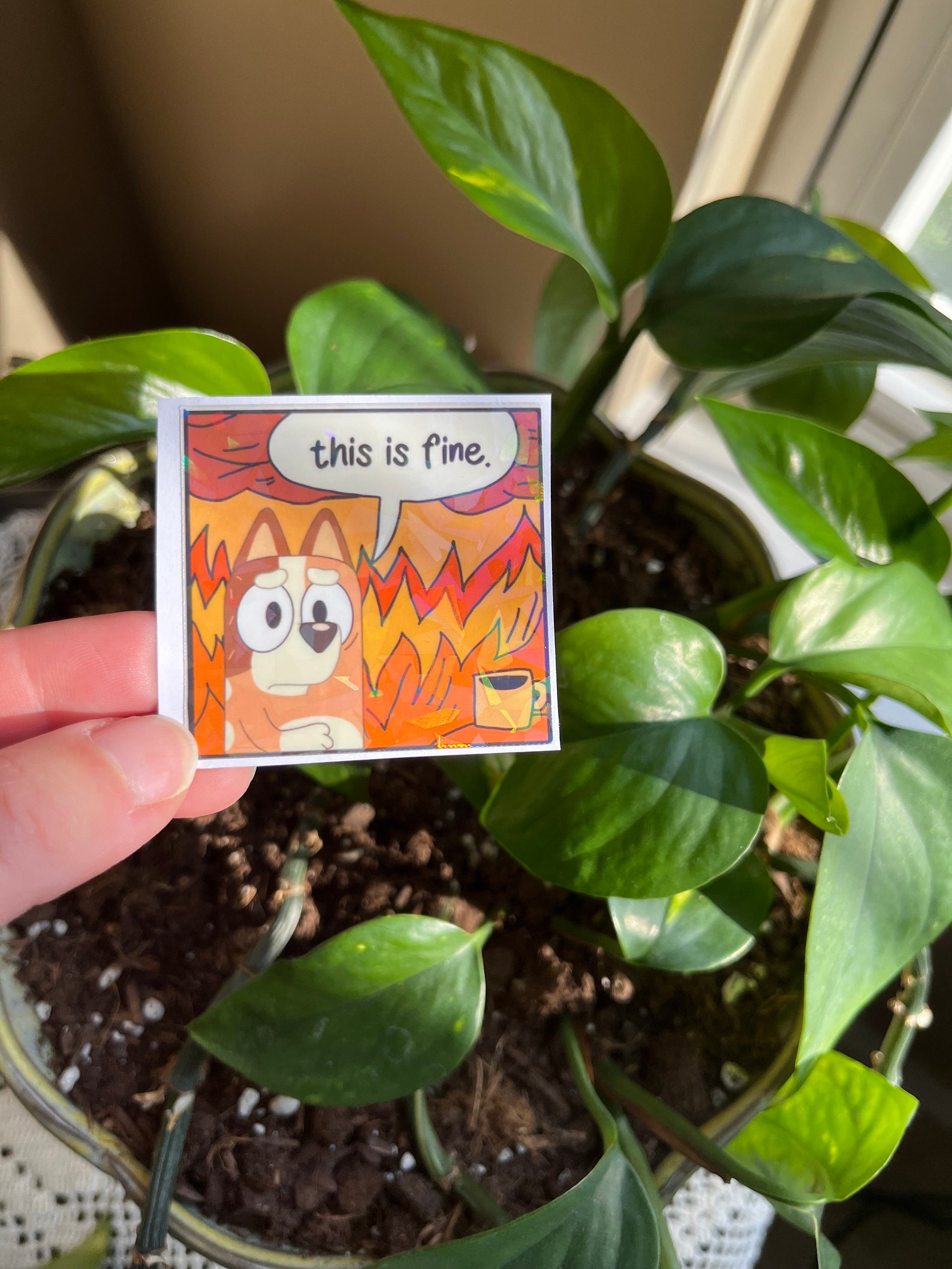 Chilli Heeler Sticker, Bluey Sticker, Mom Sticker, Mental Health ...