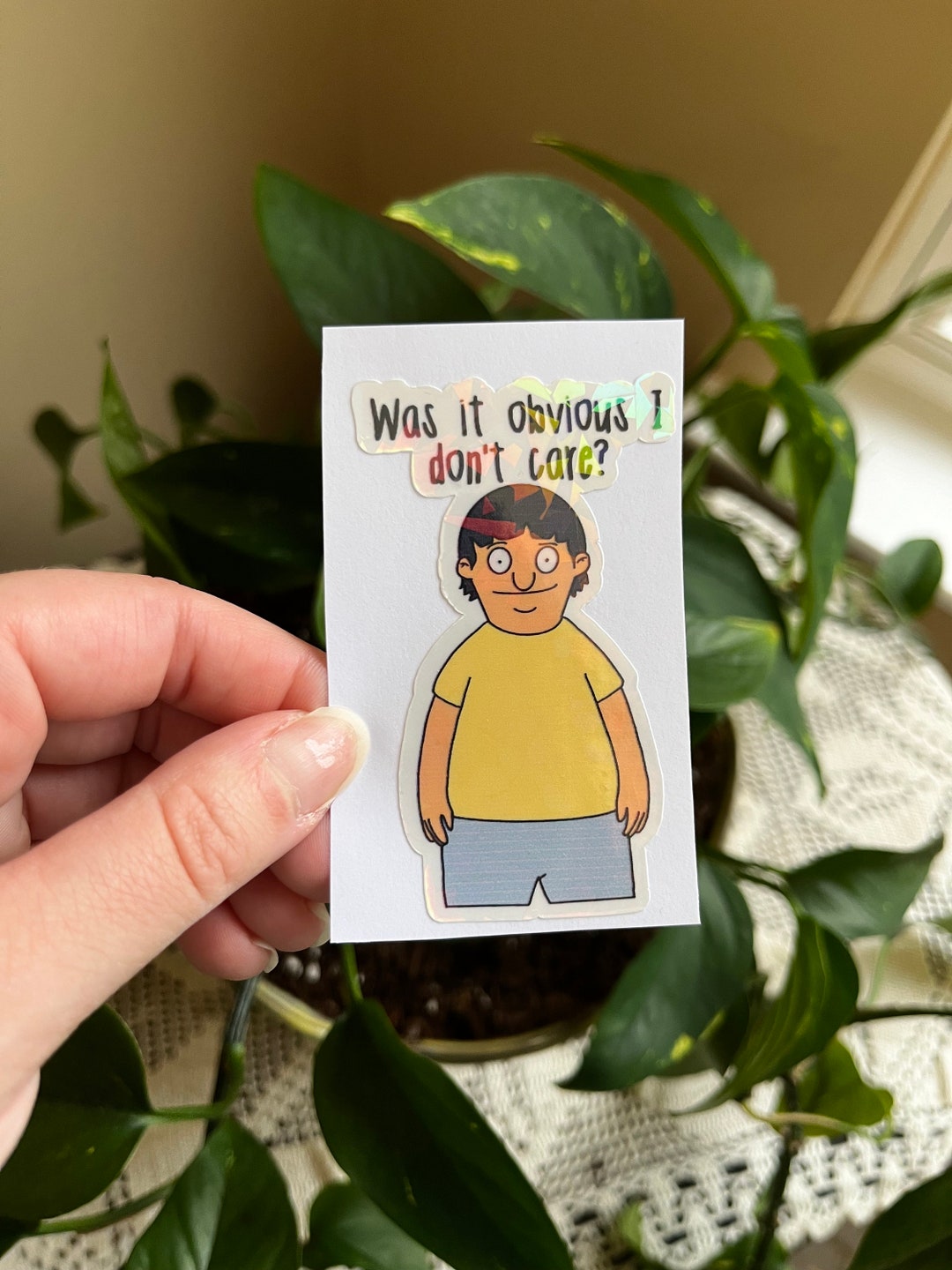 Was It Obvious I Don’t Care Sticker, Gene Belcher Sticker, Bobs Burgers ...
