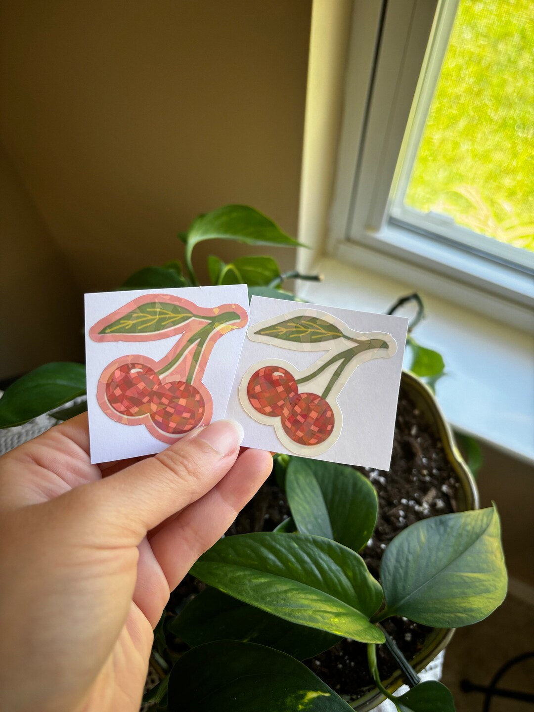 Disco Cherries Holographic Sticker, Waterproof Vinyl - Etsy