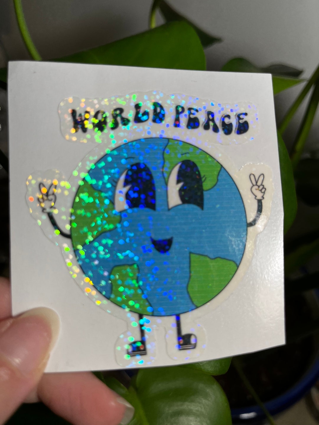 World Peace Sticker, Retro Sticker, Hippie Sticker, Earth Lovers, Tree ...