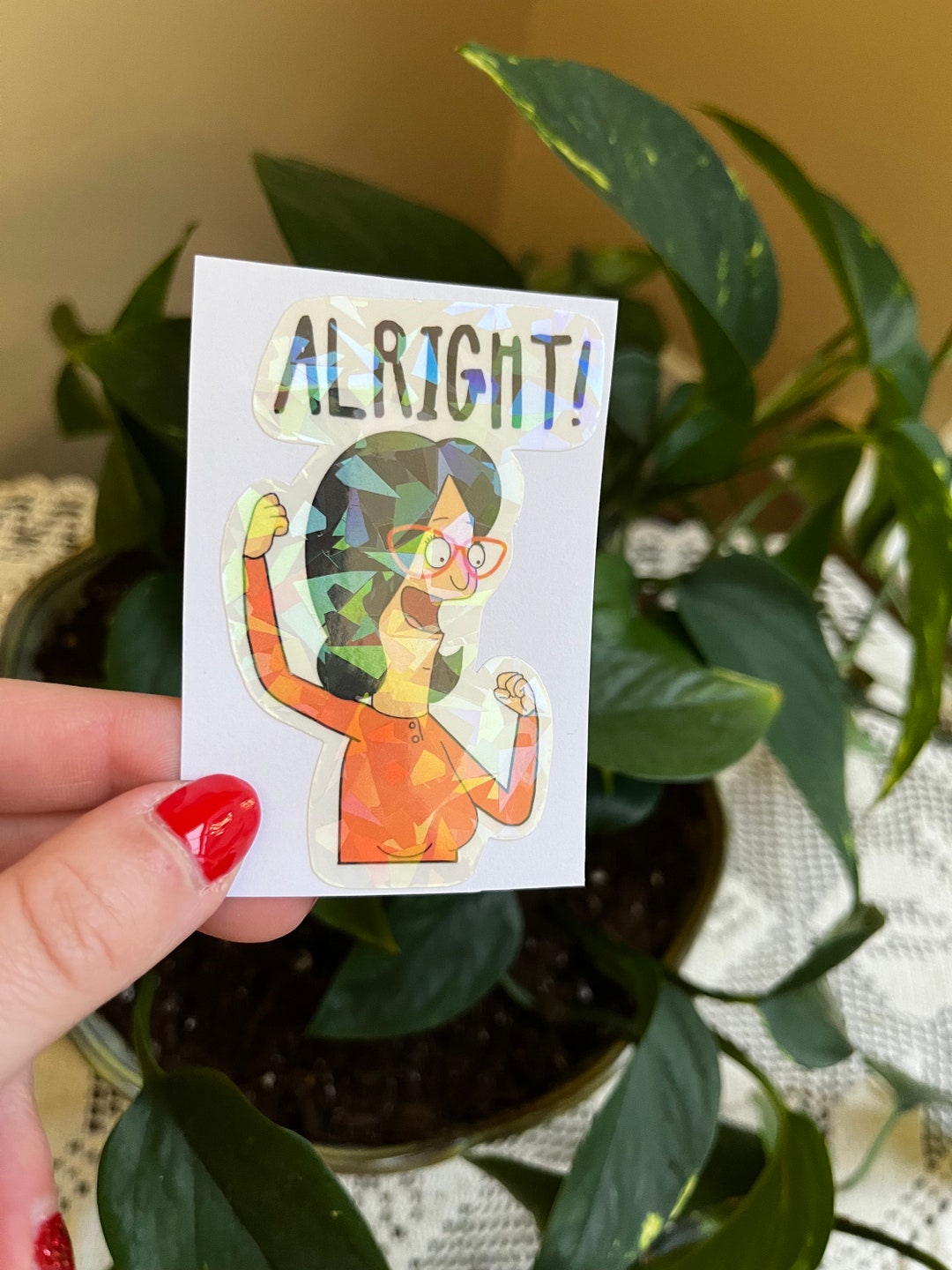 Linda Belcher "alright!" Holographic Waterproof Sticker - Etsy