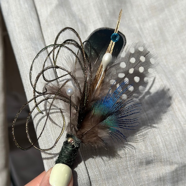 Feather Buttonholes - Etsy UK