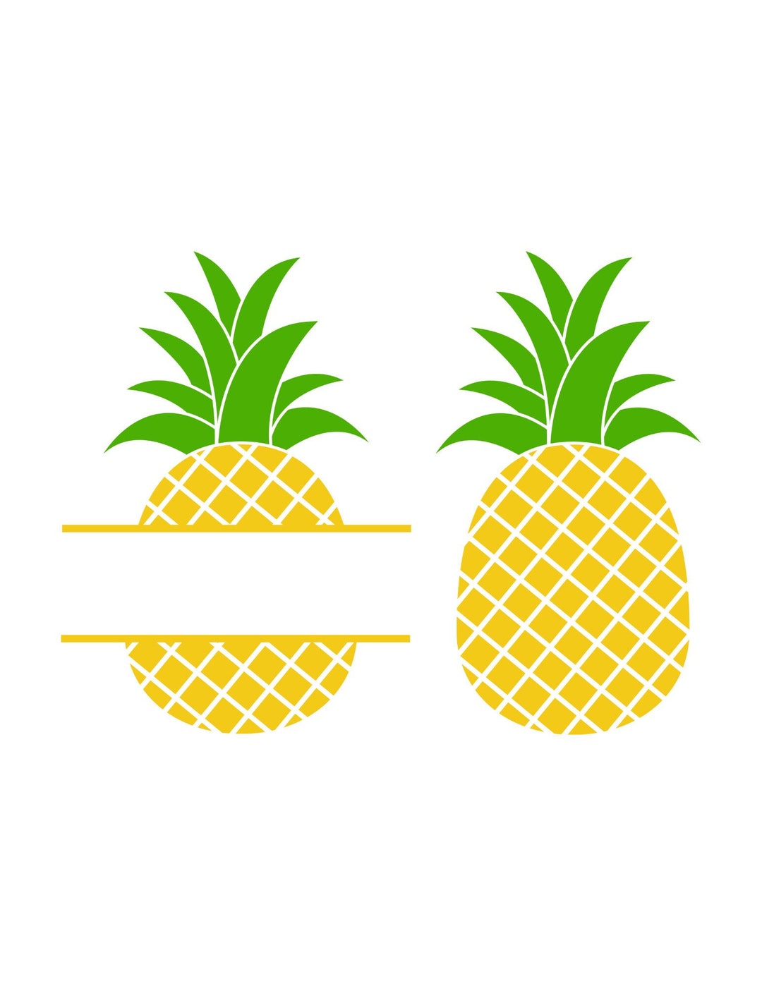 Pineapple SVG Bundle, Pineapple Shirt Svg, Pineapple Monograms, Split Frame Monograms, Summer ...