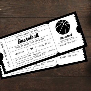 Basketball NBA Ticket Editable, NBA Basketball Gift Voucher Certificate ...