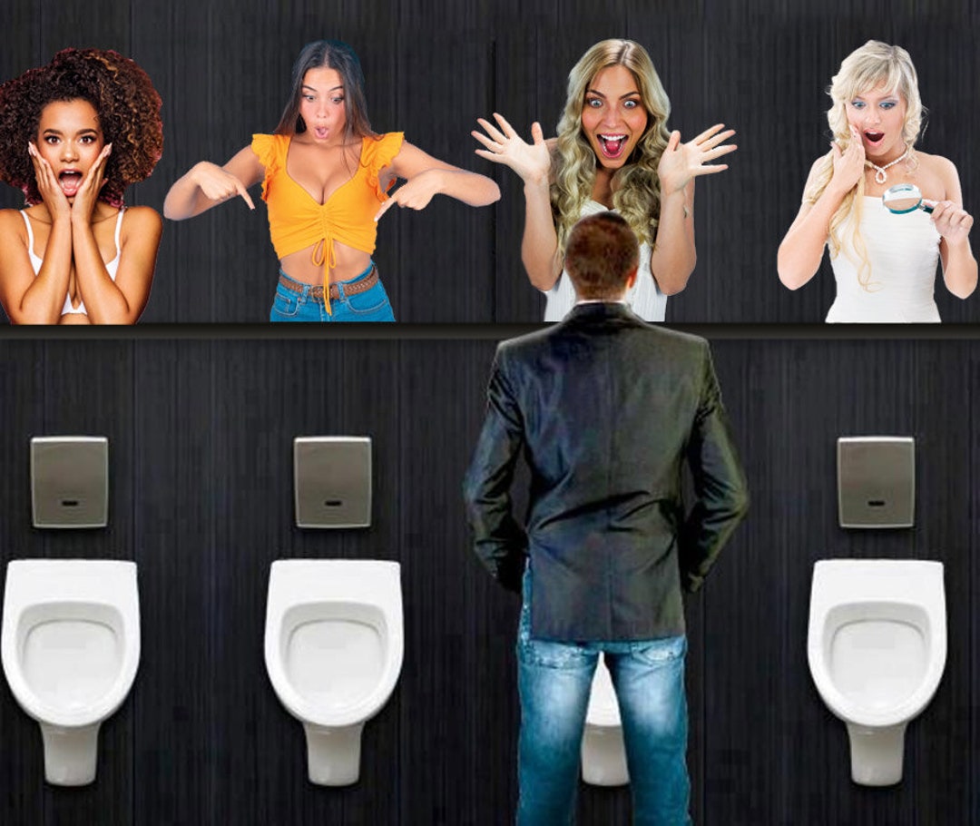 Funny Urinal Sticker – “ladies Watching” – Humorous Toilet Decor for ...