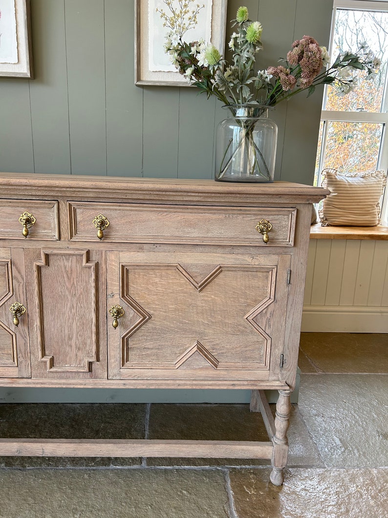 Sold Vintage 1930s Solid Oak Sideboard - Etsy