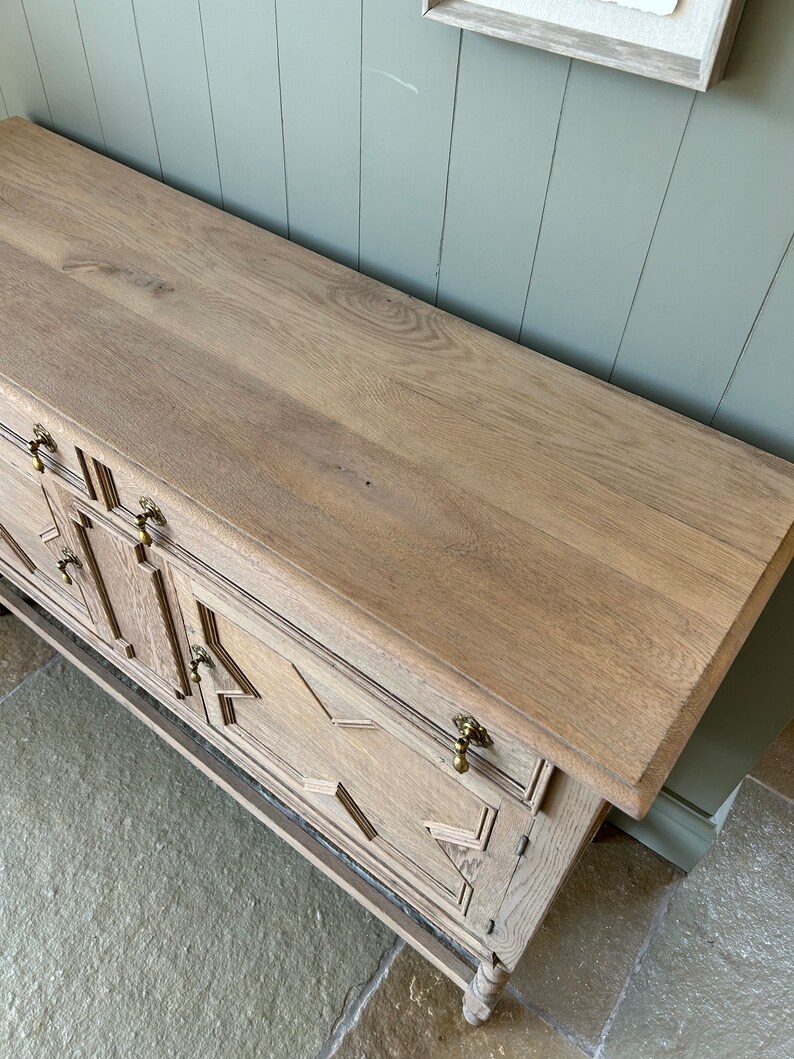 Sold Vintage 1930s Solid Oak Sideboard - Etsy
