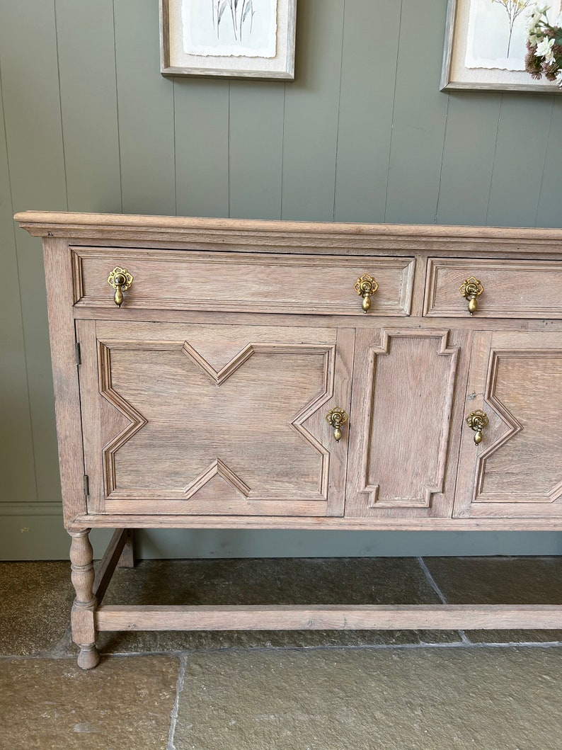 Sold Vintage 1930s Solid Oak Sideboard - Etsy