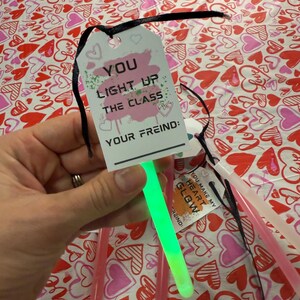 Printable Glow Valentine's Day Tags. Kids School Printable Valentine's ...
