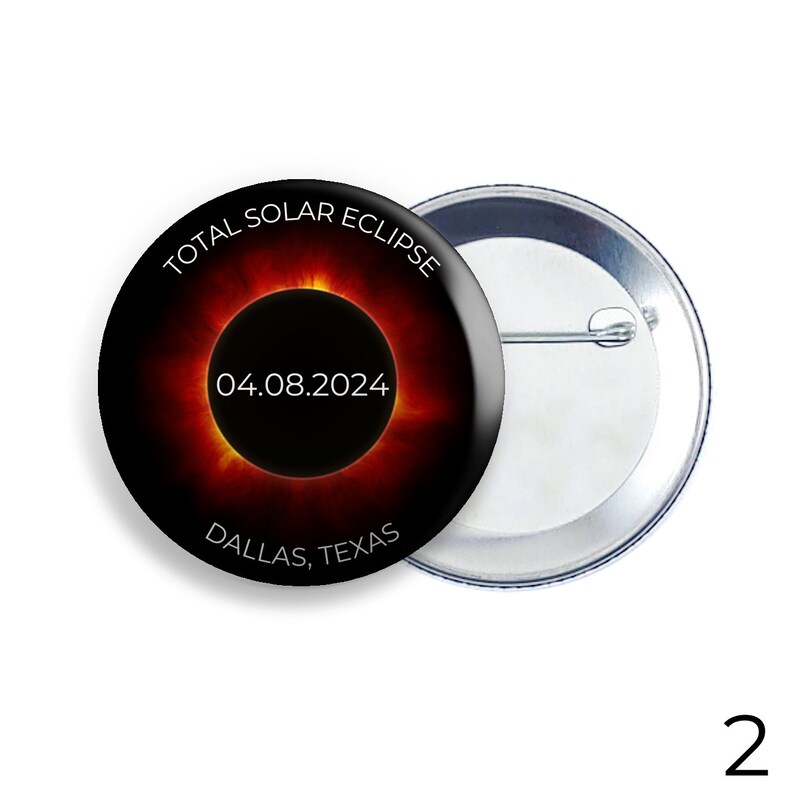 2024 Solar Eclipse Button Pins or Magnets April 8, 2024 Eclipse ...