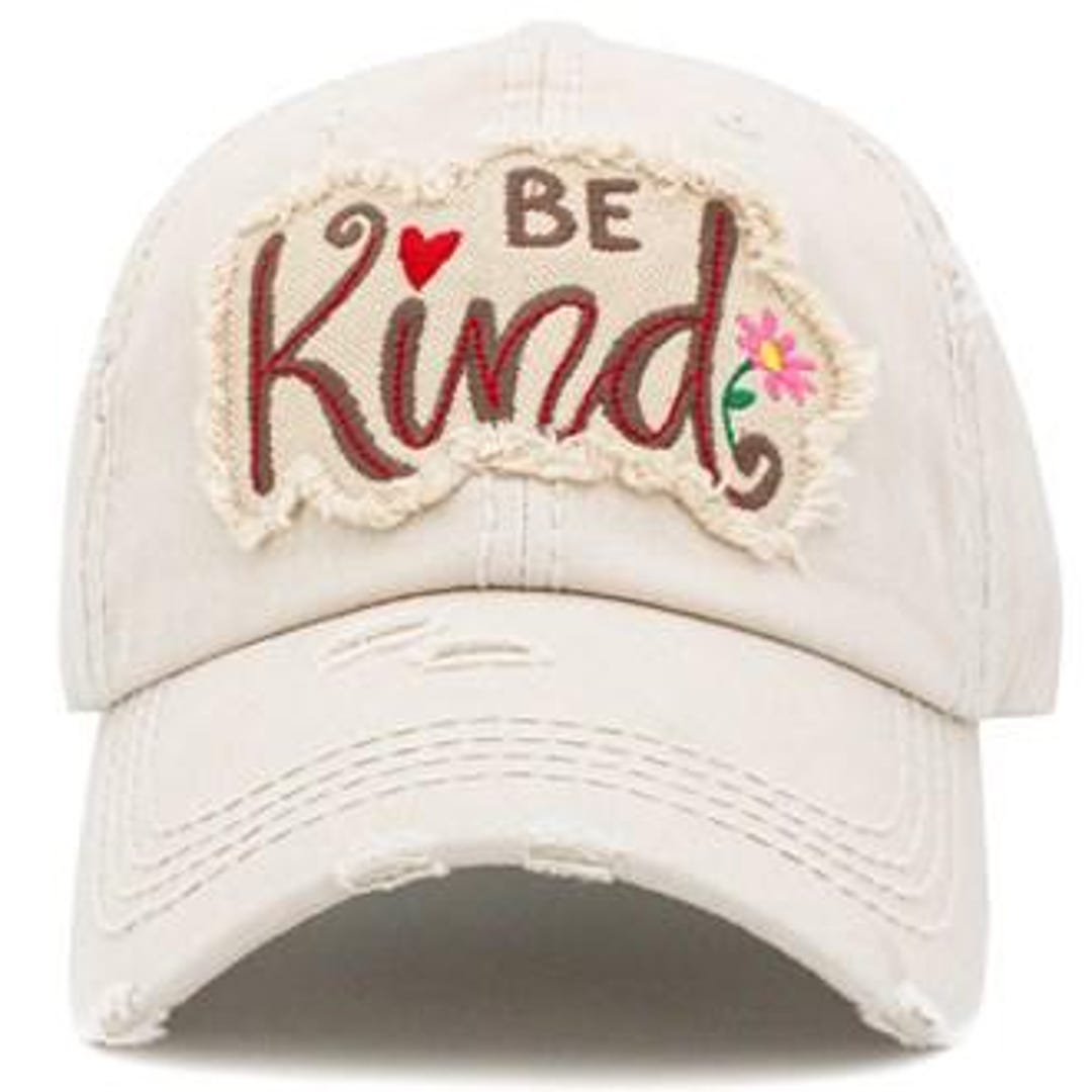 Be Kind Baseball Cap off White With Adjustable Back Gift for Her Cute ...