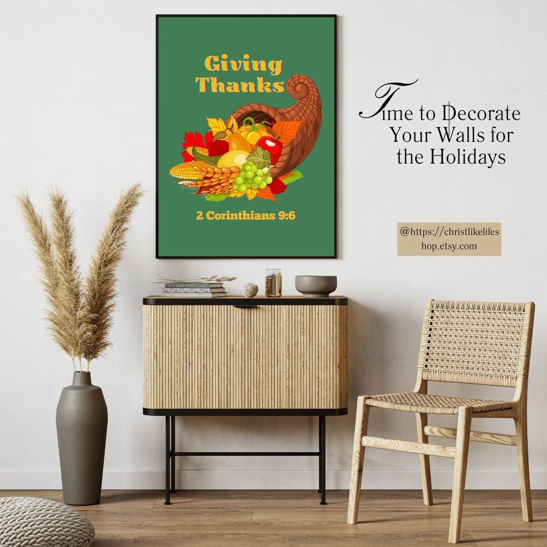 Thanksgiving Cornucopia Print, Christian Art (digital Download) - Etsy