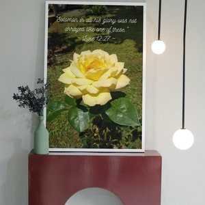 Yellow Rose Bible Verse Printable Wall Art, Digital Download Print ...