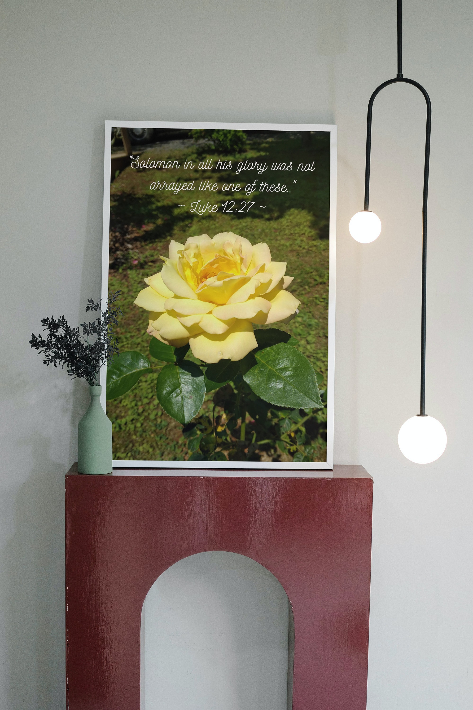 Yellow Rose Bible Verse Printable Wall Art, Digital Download Print ...