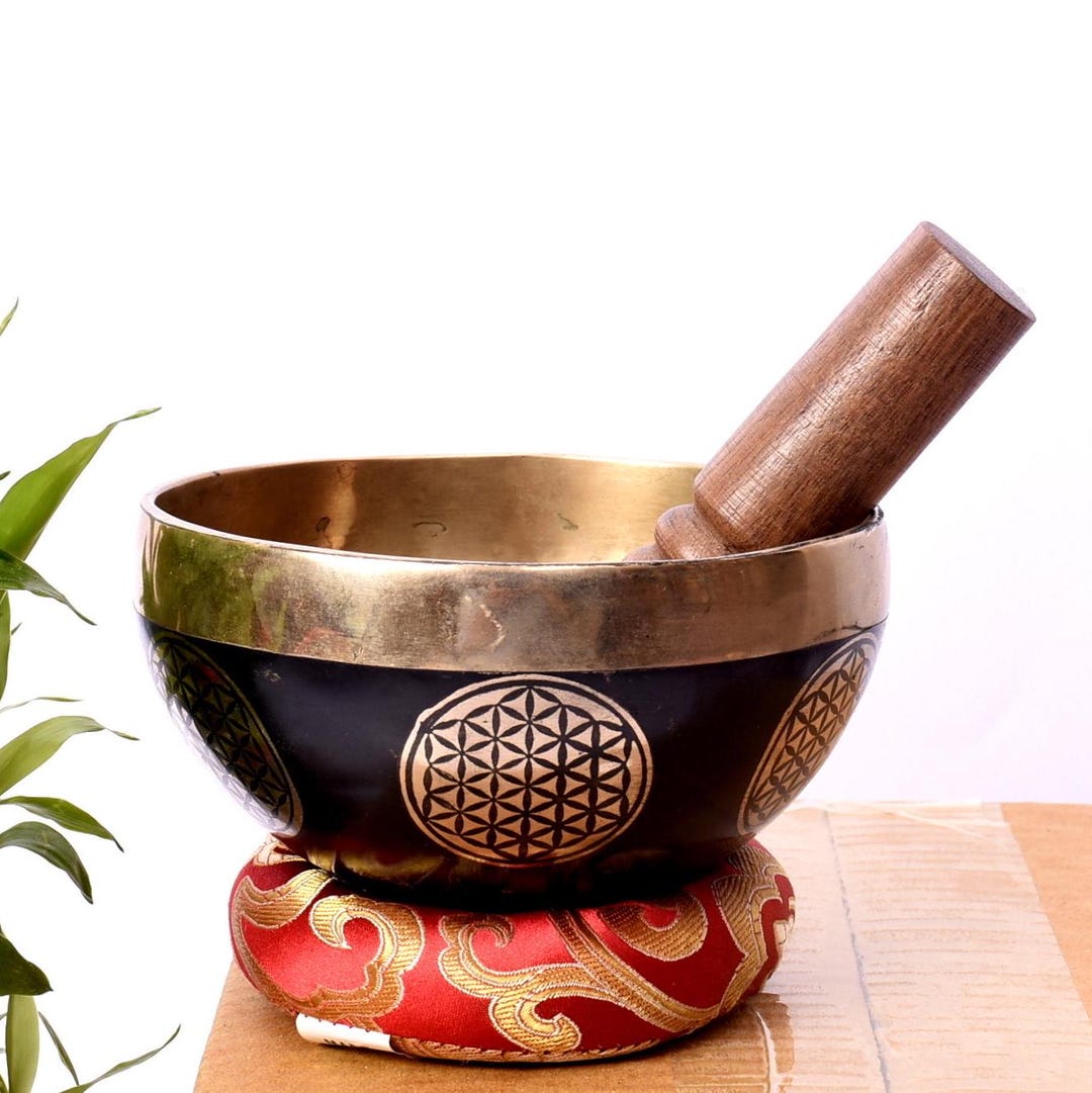 6 Inch Flower of Life Singing Bowl | Handmade Tibetan Meditation Gift ...
