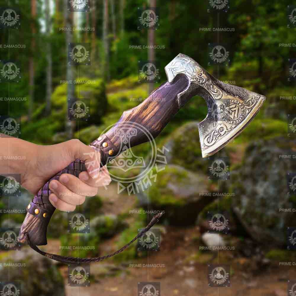 God of War Leviathan Axe Hand Forged Kratos Axe Viking War Axe ...