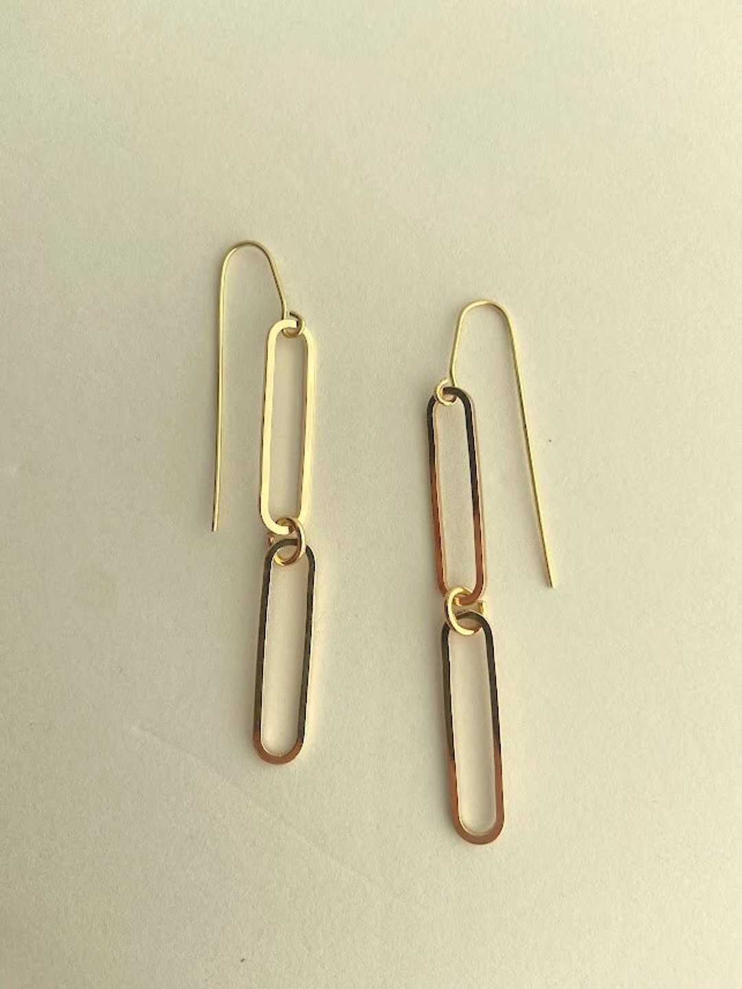 Double Paperclip Gold Earrings | Gold Paperclip - Etsy