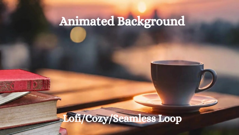 ANIMATED BACKGROUND | Cozy Coffee Shop Sunset Background | Lofi Coffee ...