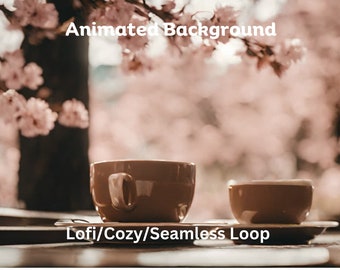 ANIMATED BACKGROUND Cozy Coffee Shop Sunset Background Lofi Coffee Jazz ...