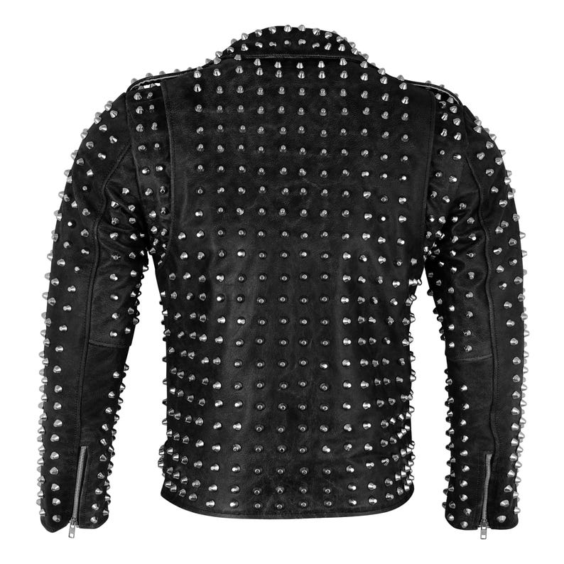 Handmade Studded Genuine Leather Biker Jacket: Vintage Punk Style - Etsy