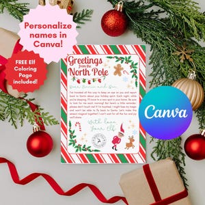 Elf Arrival Letter Editable Canva Template Personalized Elf Magic Elf ...