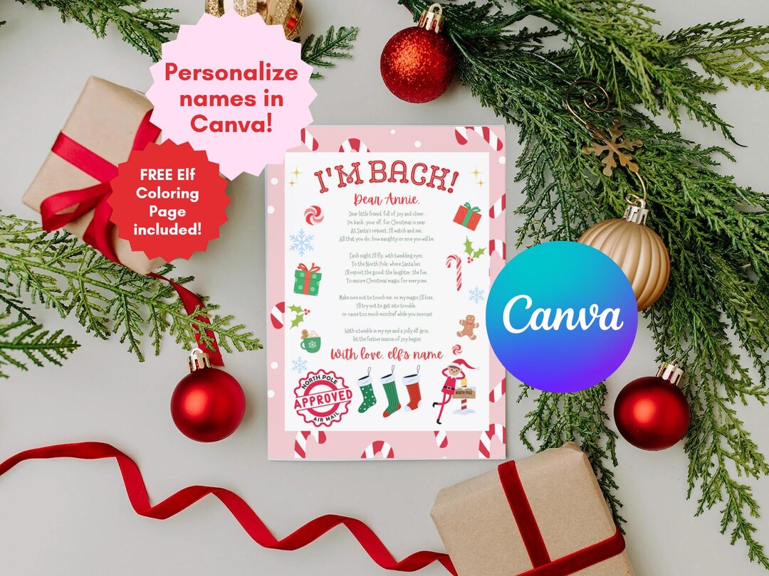 Editable Elf Arrival Letter: Personalized Christmas Poem (canva ...