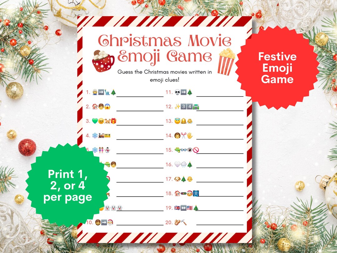 Christmas Movie Emoji Game, Emoji Pictionary, Festive Holiday Classroom ...