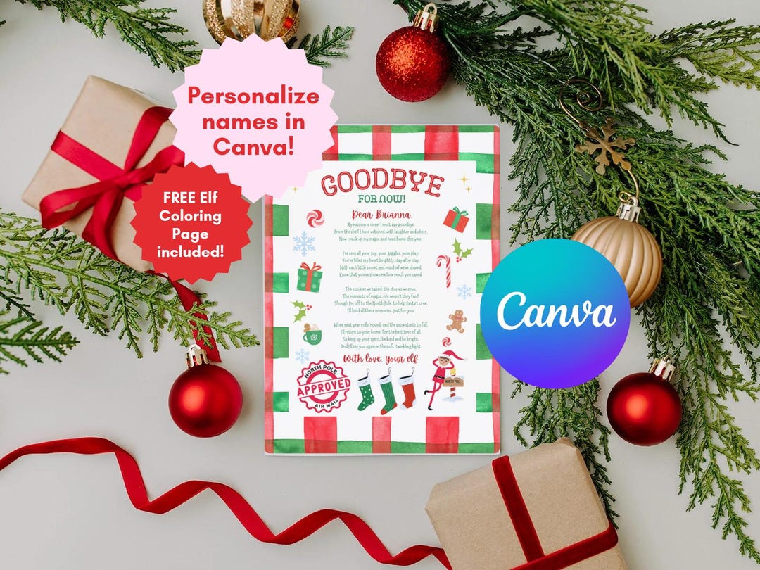 Elf Goodbye Letter Editable Canva Template Personalized Elf Farewell ...
